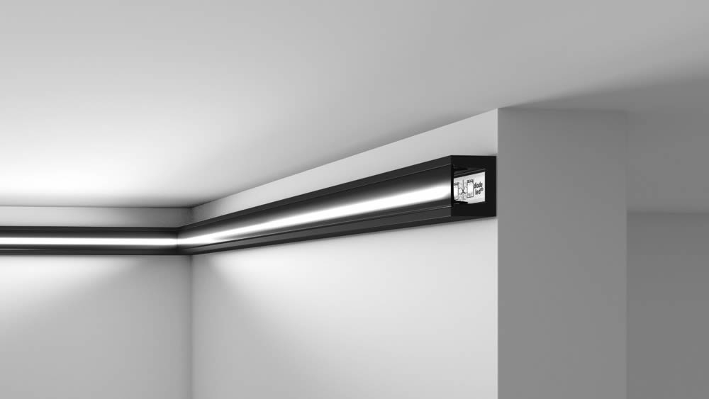Schwarz lackierte Lichtleiste IL12 Black Noel Marquet Deckenleiste NMC